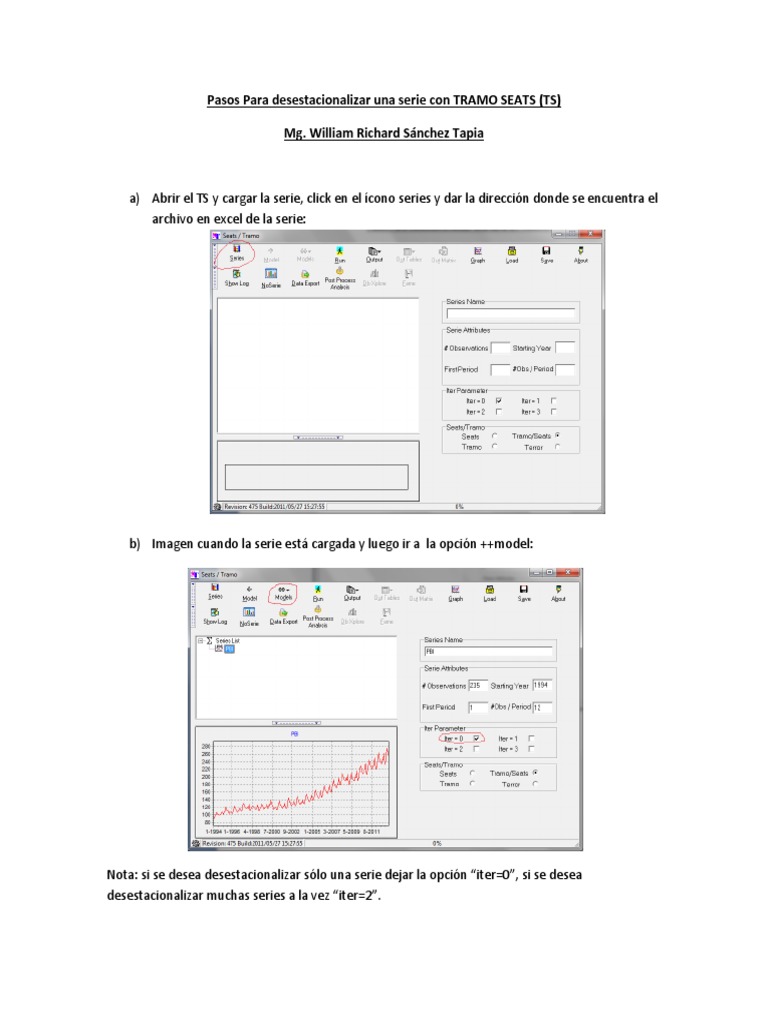 Desestacionalización en Excel con TRAMO SEATS | PDF