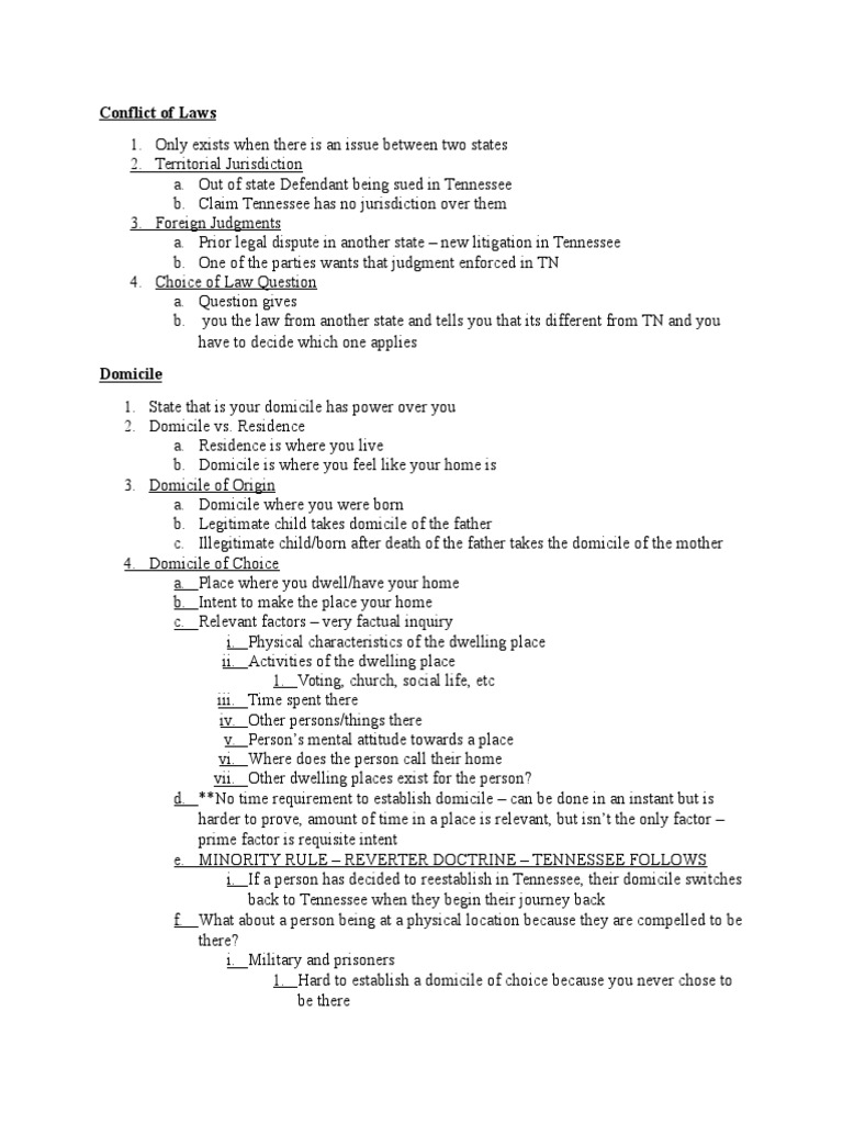 Conflict of Laws Bar Exam | PDF | Intestacy | Domicile (Law)