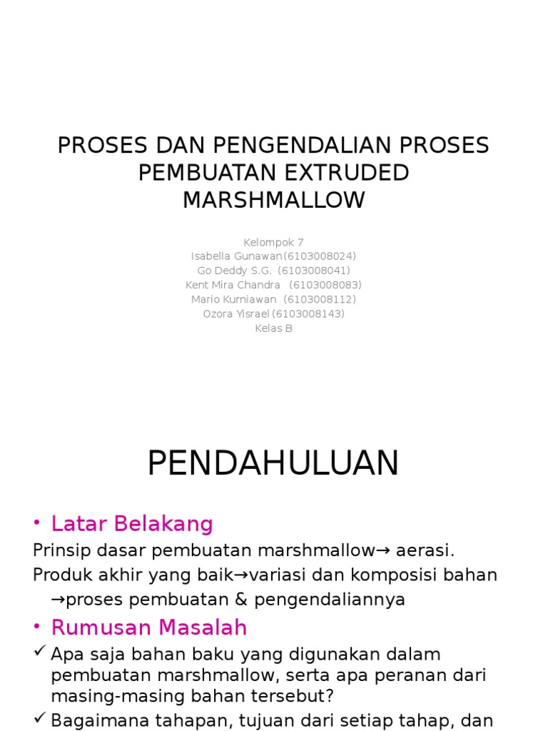 Proses Pembuatan Marshmallow | PDF