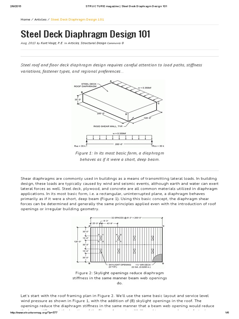 Steel Deck Diaphragm Design Guide | PDF | Beam (Structure) | Force