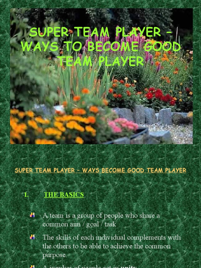 Super Team Player - Ways To Become Good Team Player | PDF | Leadership ...