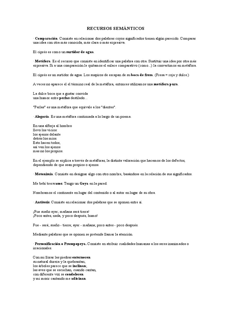 Tipos y ejemplos de recursos semánticos | PDF