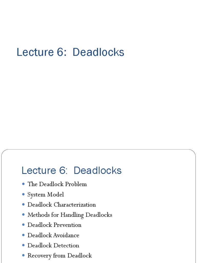 Lecture 6 Deadlocks Explained Pdf Concurrent Computing Areas Of Computer Science 9570