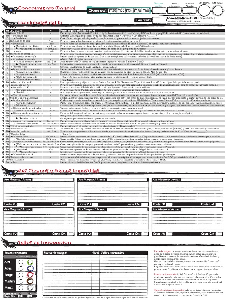 Anima Extra Exxet Ki v1.0-Bb | PDF | Movimiento (física) | Proyectiles