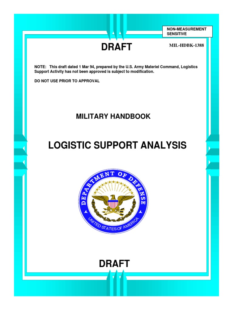 Draft Military Handbook on Logistic Support Analysis | PDF ...