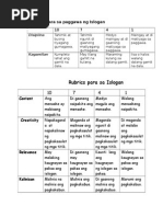 RUBRICS Dula Dulaan | PDF