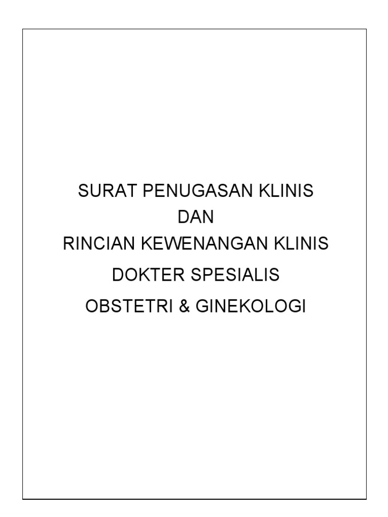 Template SPK & RKK Obgyn | PDF