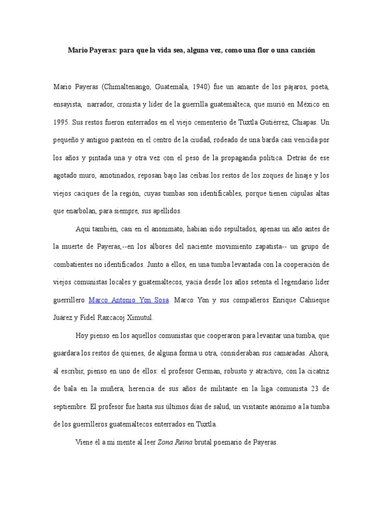 Mario Payeras | PDF | Guatemala
