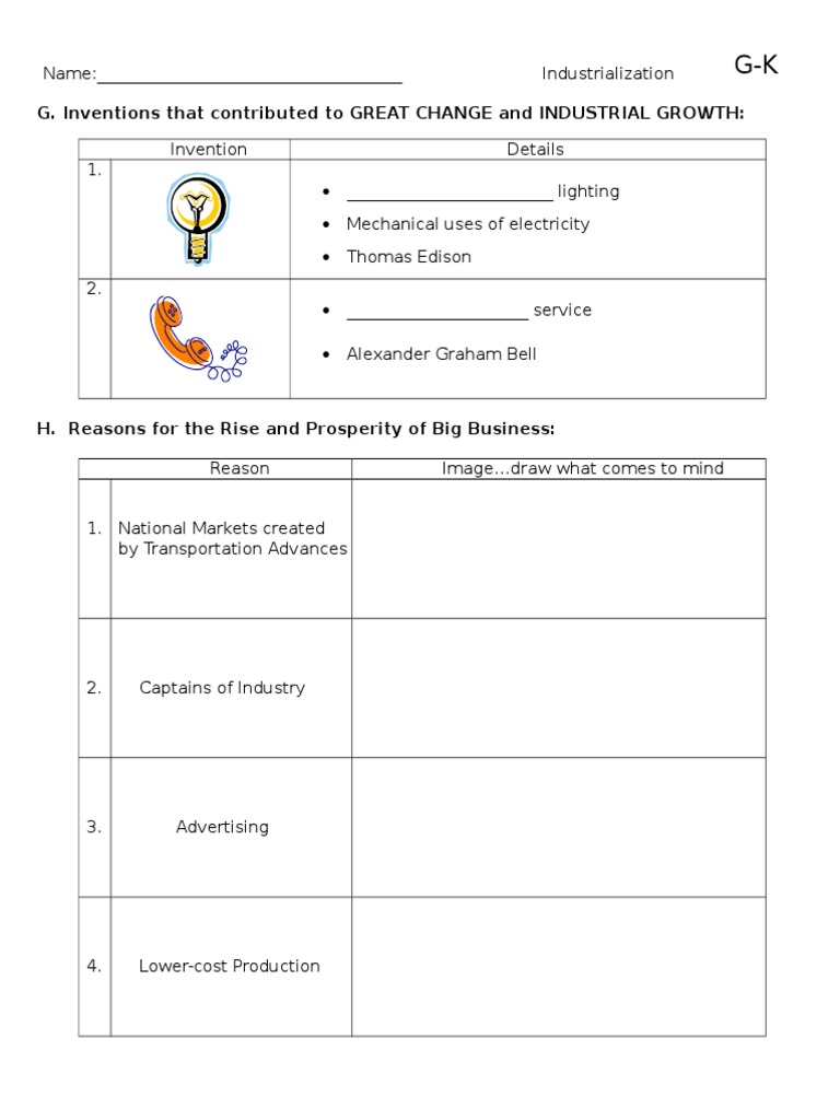 Industrialization Notes Page G-K | PDF