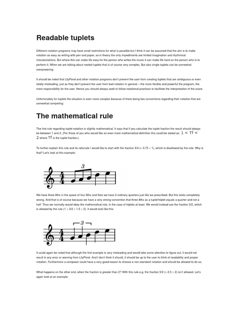 Readable tuplets notation guide | PDF | Teaching Mathematics | Science