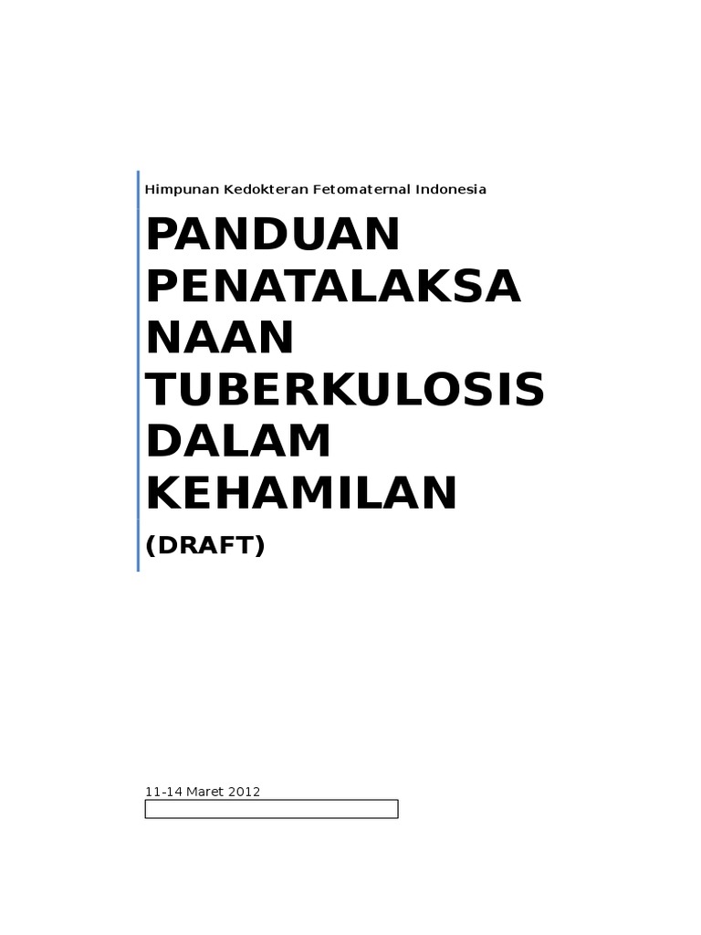 Panduan Penatalaksanaan TBC Kehamilan | PDF