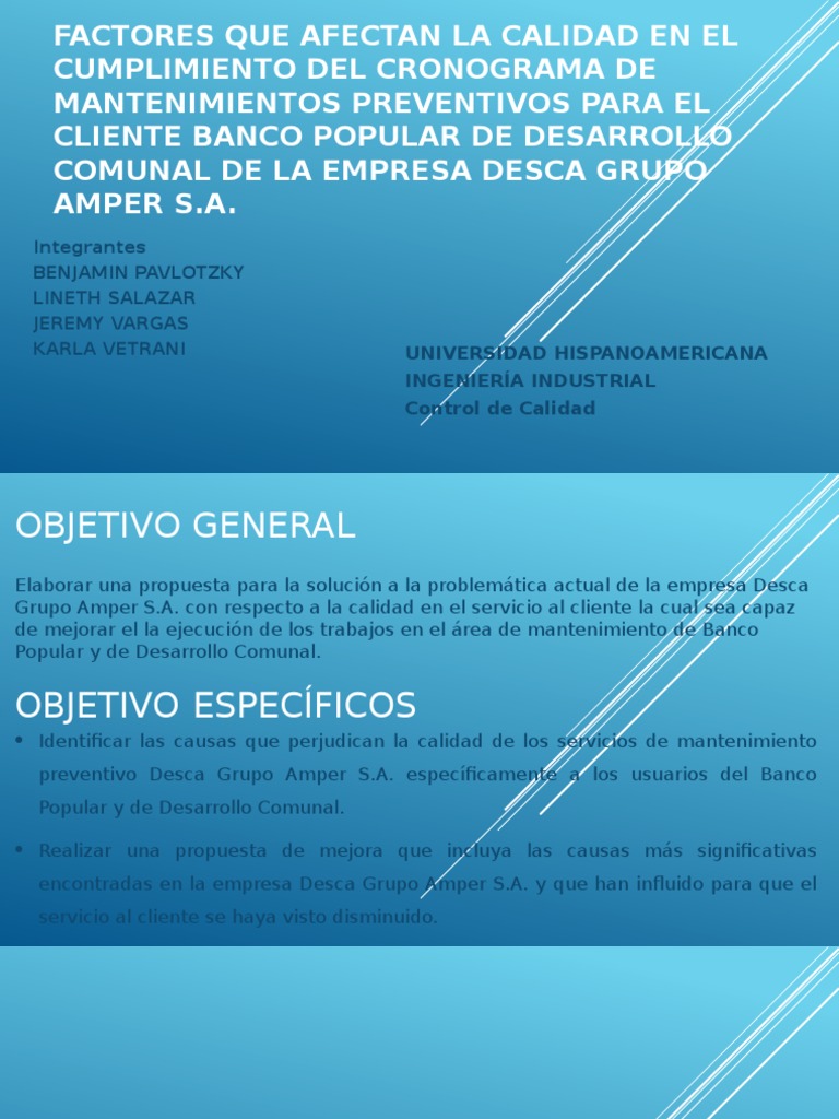 Factores Que Afectan La Calidad en El Cumplimiento | PDF | Calidad ...