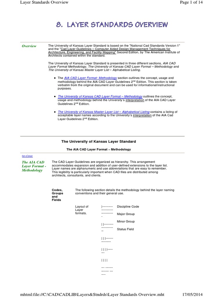 CAD CADLIB Layers&Stndrds Layer Standards Overview | PDF | Engineering ...