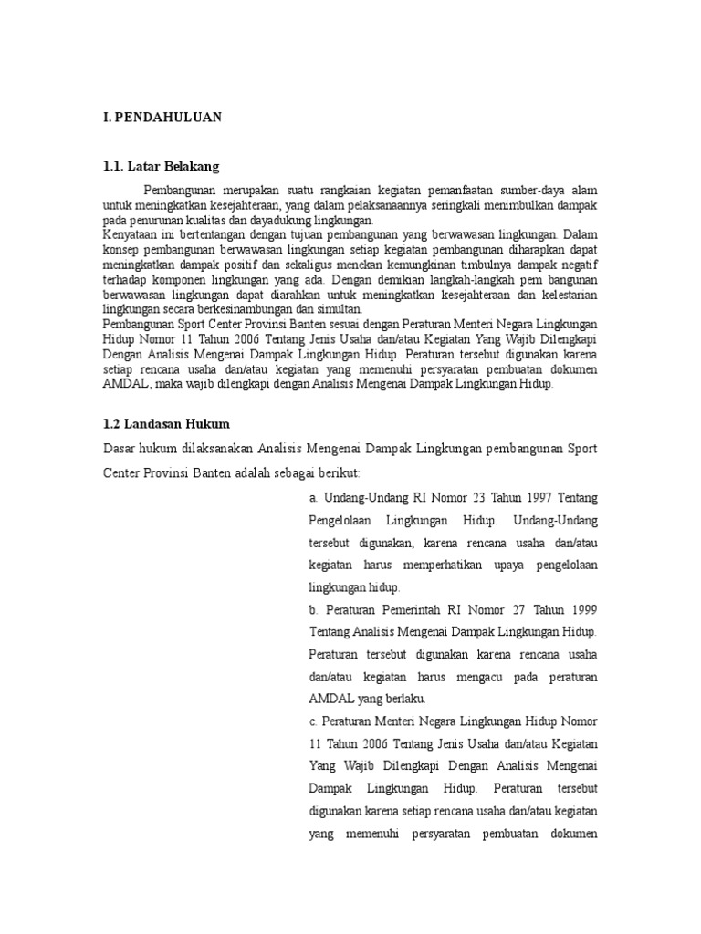 KAK Amdal Sport Center | PDF