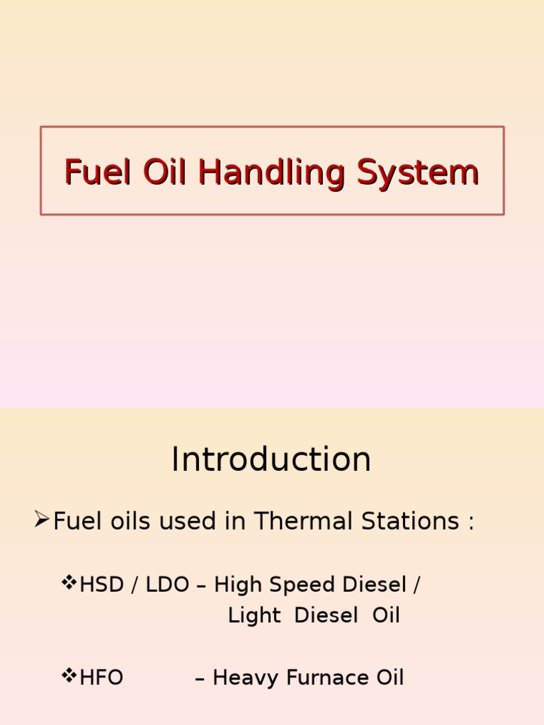 Fuel Oil Handling System Overview | PDF | Computers | Technology ...