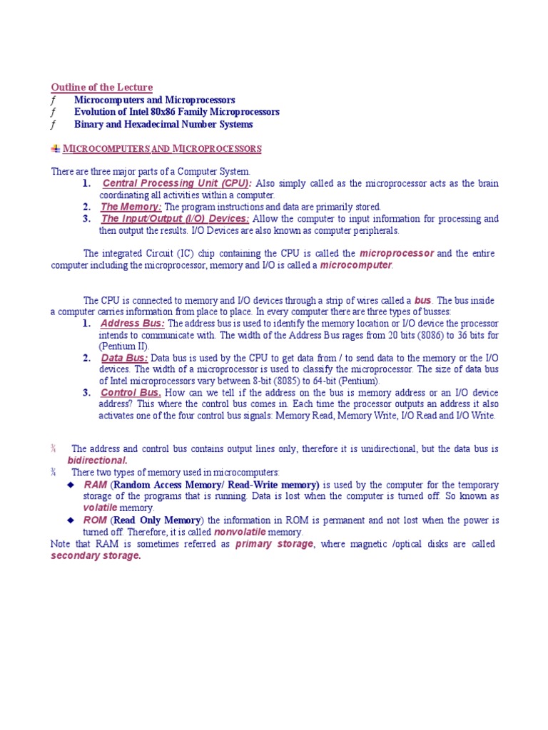 Microprocessor Lecture | PDF | Central Processing Unit | Computer Data Storage