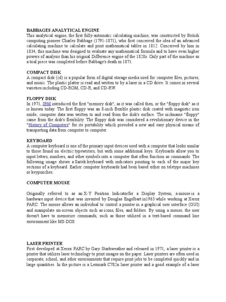 Babbage's Analytical Engine Overview | PDF | Computer Data Storage ...