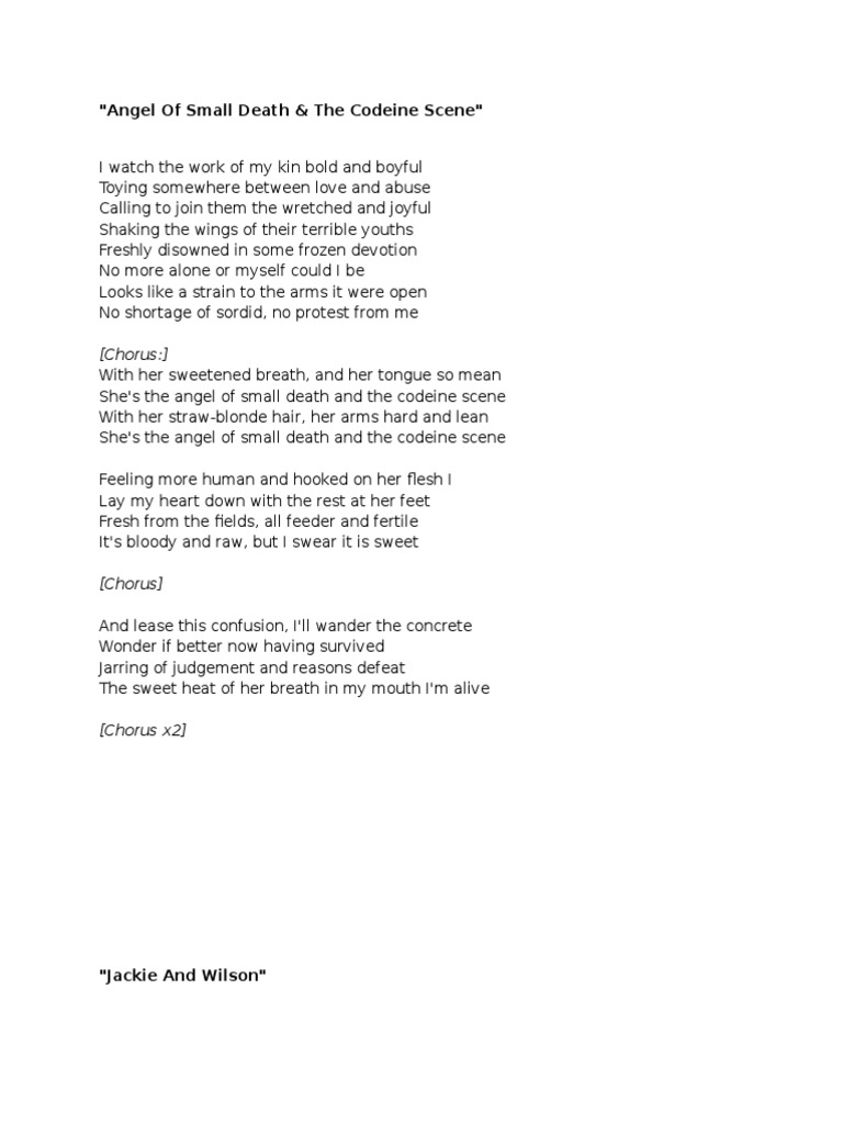 "Angel of Small Death & The Codeine Scene": (Chorus:) | PDF | Religion ...