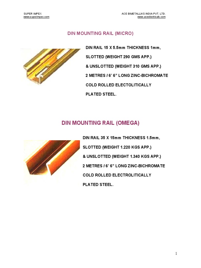 Din Rail | PDF | Rolling (Metalworking) | Manmade Materials
