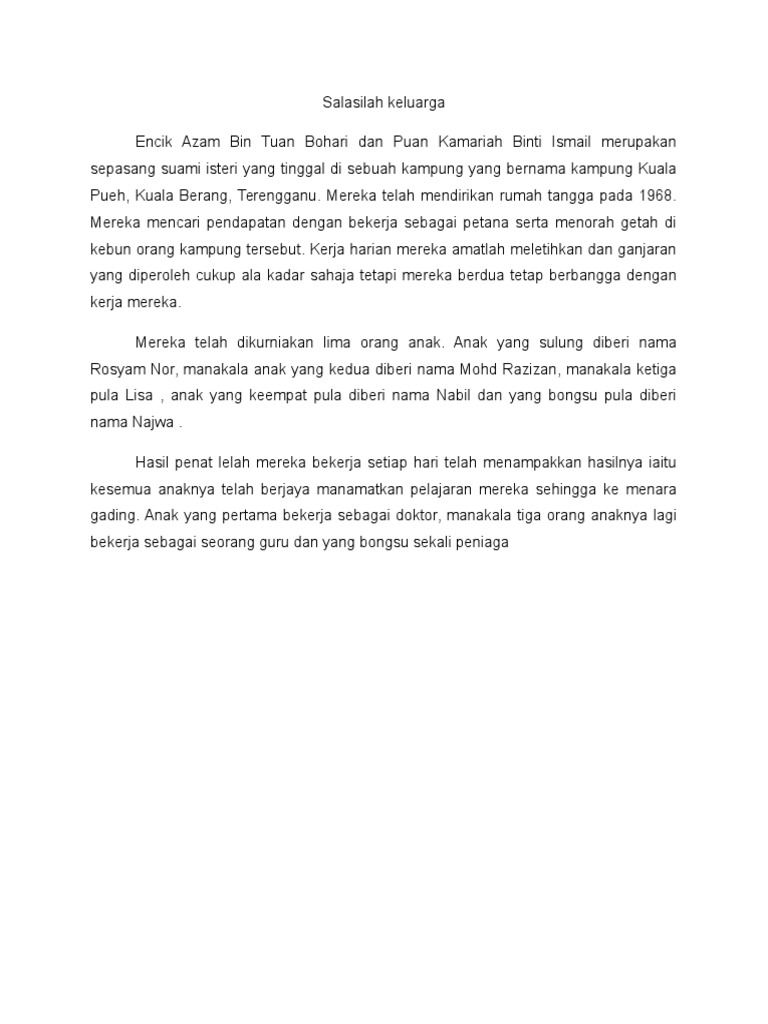 Salasilah Keluarga | PDF