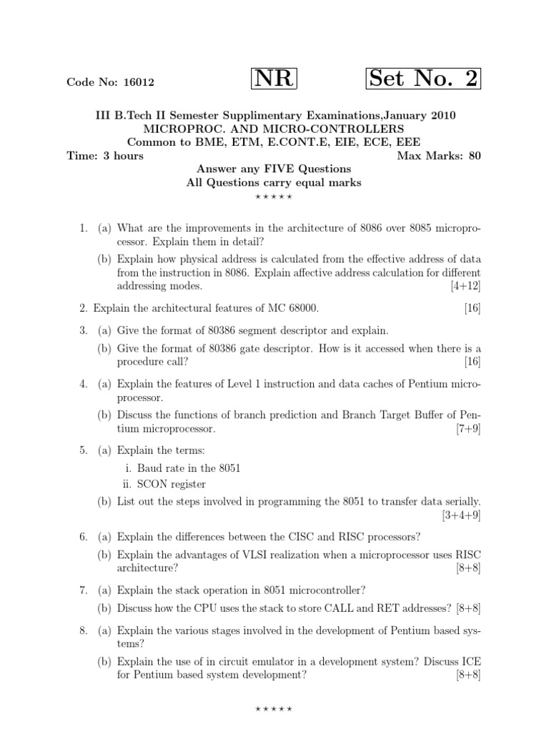 Microproc and Micro-Controllers | PDF | Central Processing Unit | Microcontroller