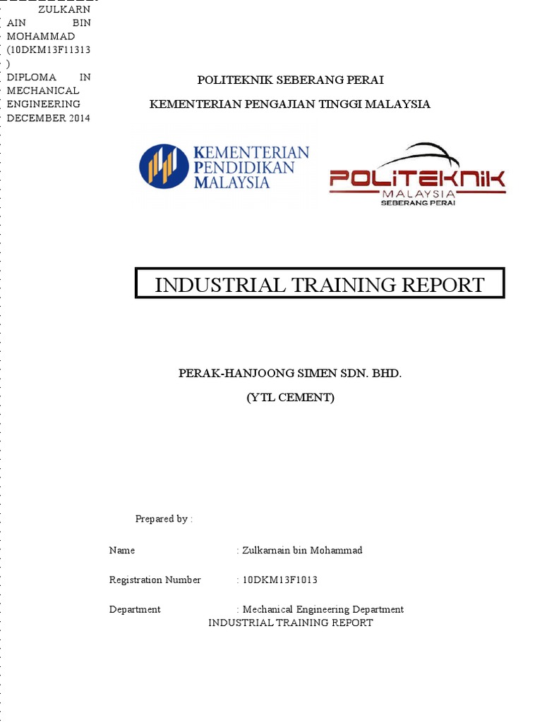 Industrial Training Report: Mechanical Engineering | PDF