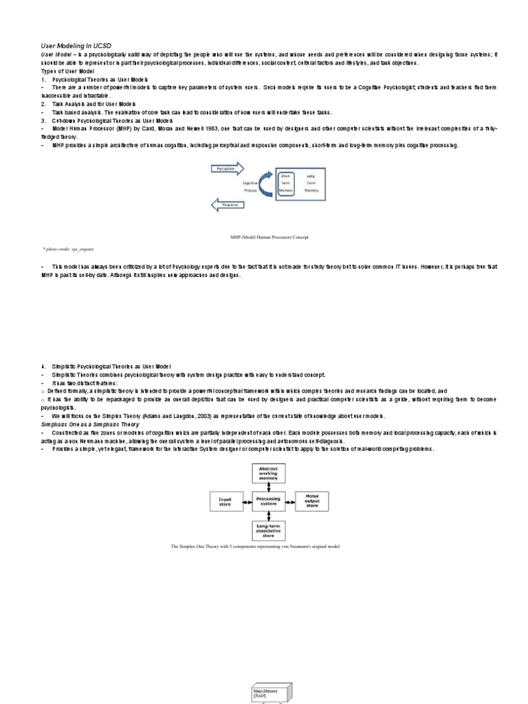 User Modeling in UCSD | PDF | Usability | Human–Computer Interaction