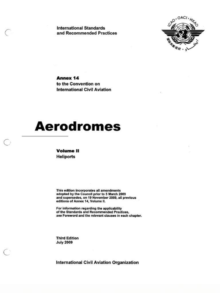 ICAO Annex 14 - Vol 2 - Heliports - Third Edition - 2009 | PDF