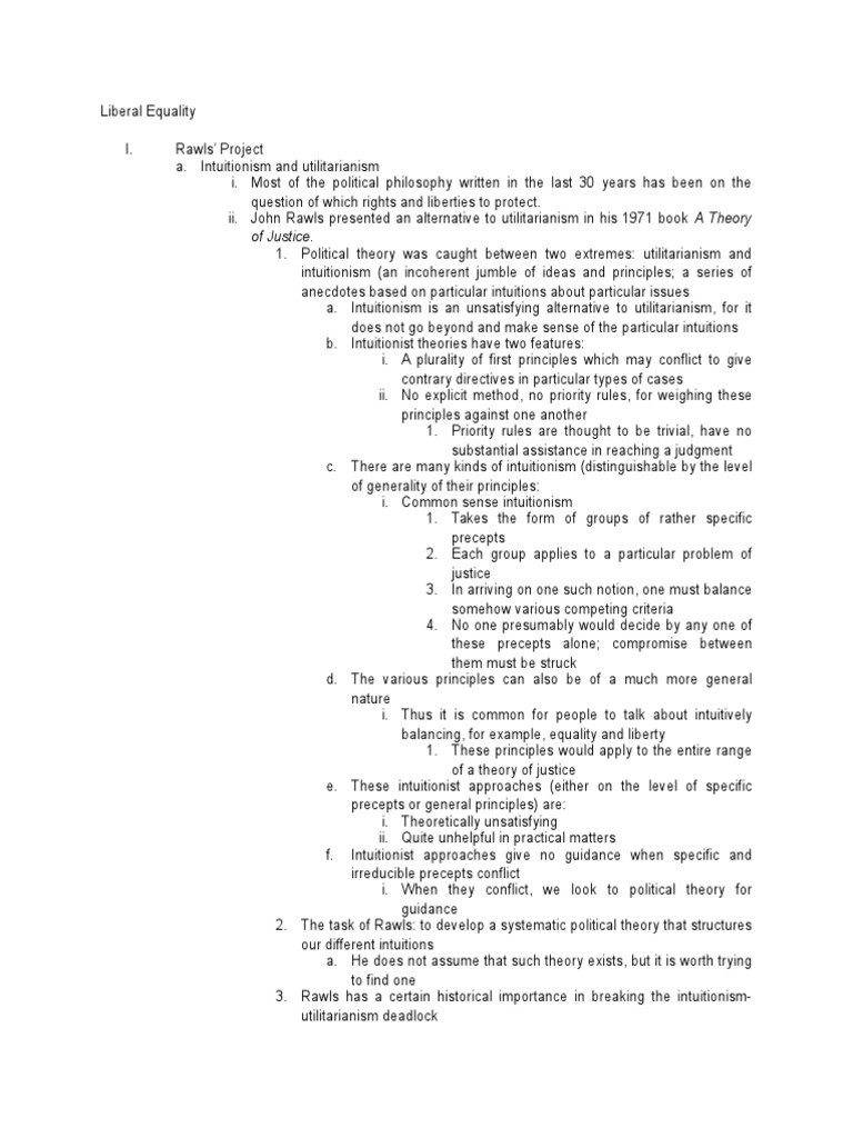 Rawls' Theory of Justice Explained | PDF | John Rawls | Equal Opportunity