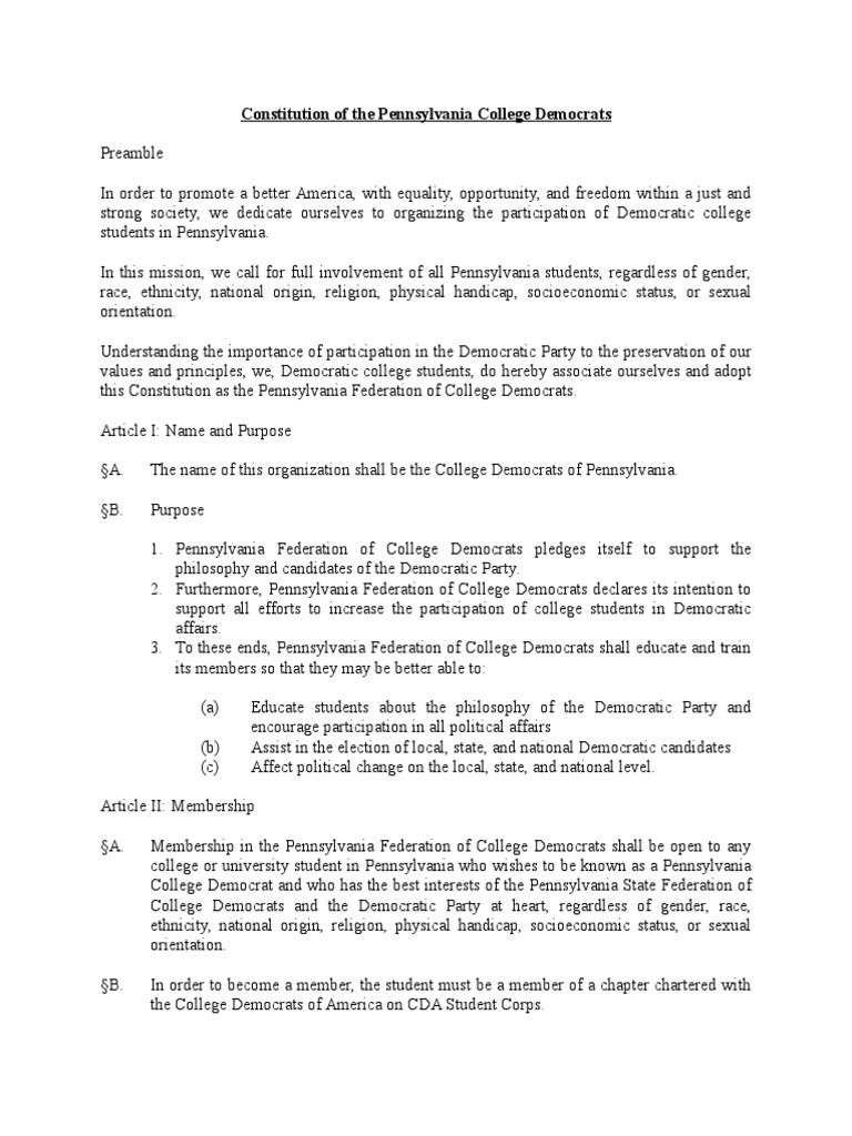 PACD Constitution Proposed | PDF | Board Of Directors | Presidents Of ...