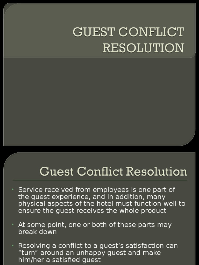Hotel Conflict Resolution Strategies | PDF | Empowerment | Employment