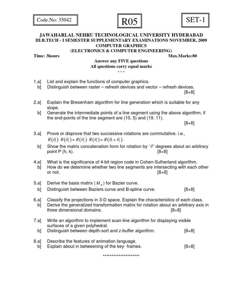 r05311902 Computer Graphics | PDF | 2 D Computer Graphics | Matrix ...