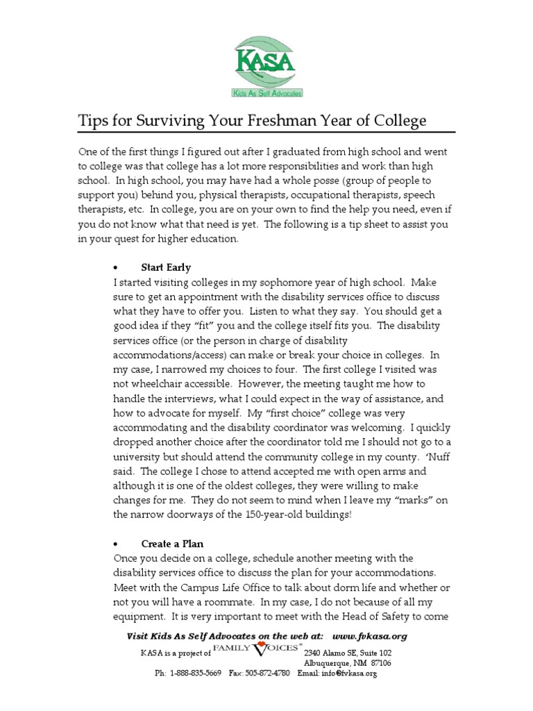 Surviving Freshman Year | Download Free PDF | Individualized Education ...