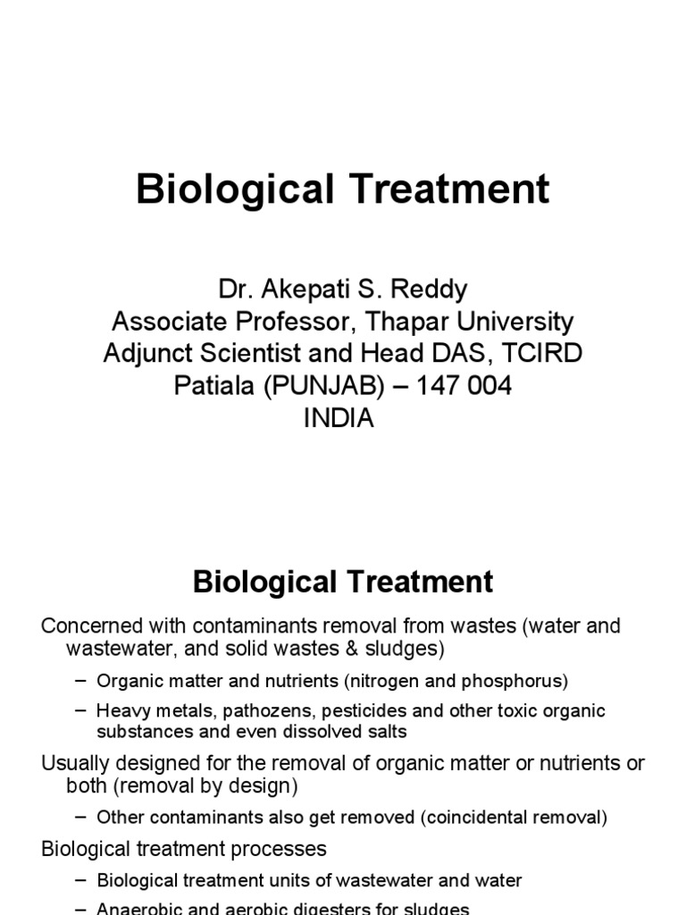 Biological Wastewater Treatment Methods | PDF | Sewage Treatment ...