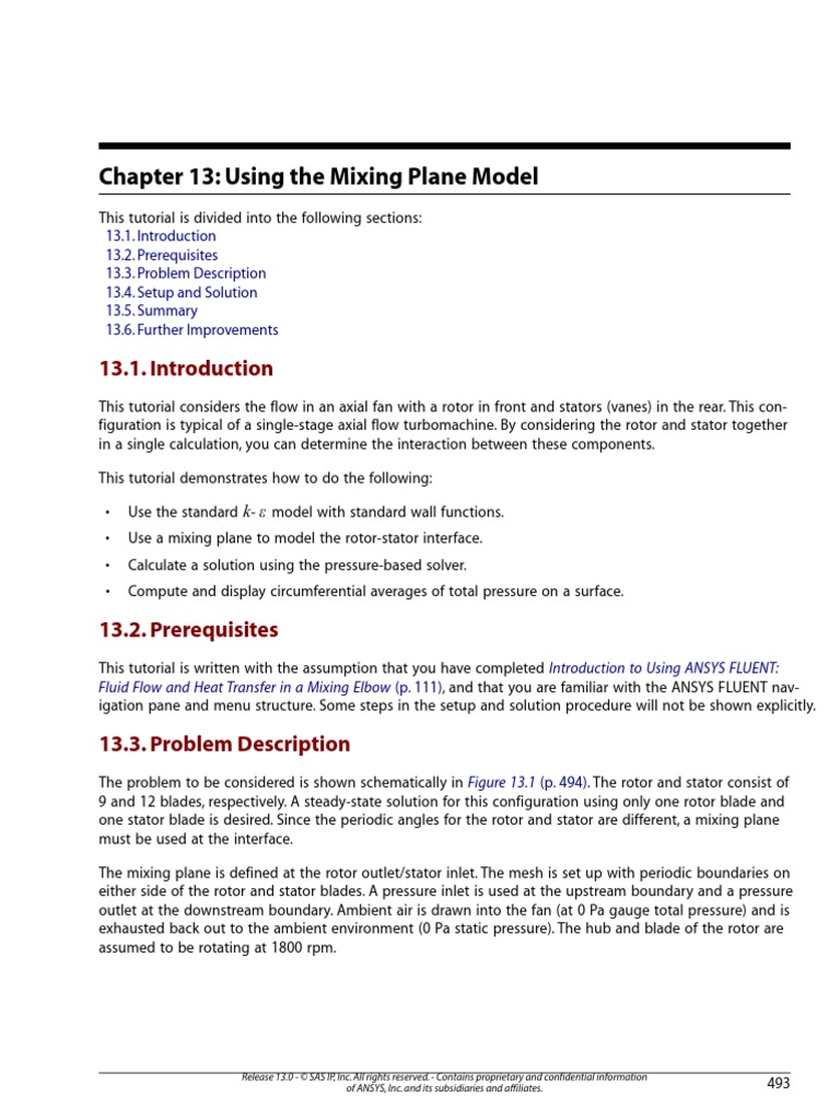 Chapter 13: Using The Mixing Plane Model | PDF | Turbomachinery | Turbine