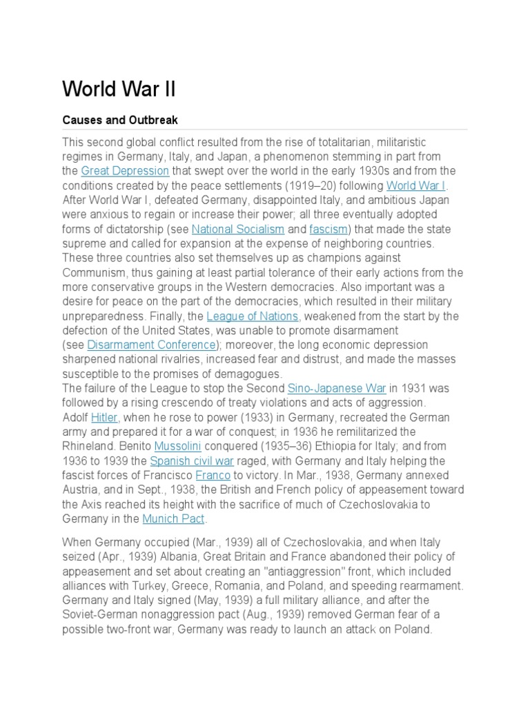 World War II | PDF | Imperialism | Nazi Germany