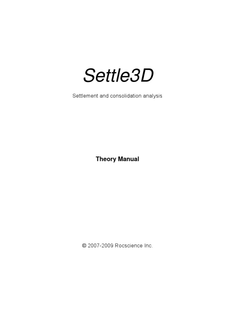 Settle3d Settlement And Consolidation Analysis Pdf Stress