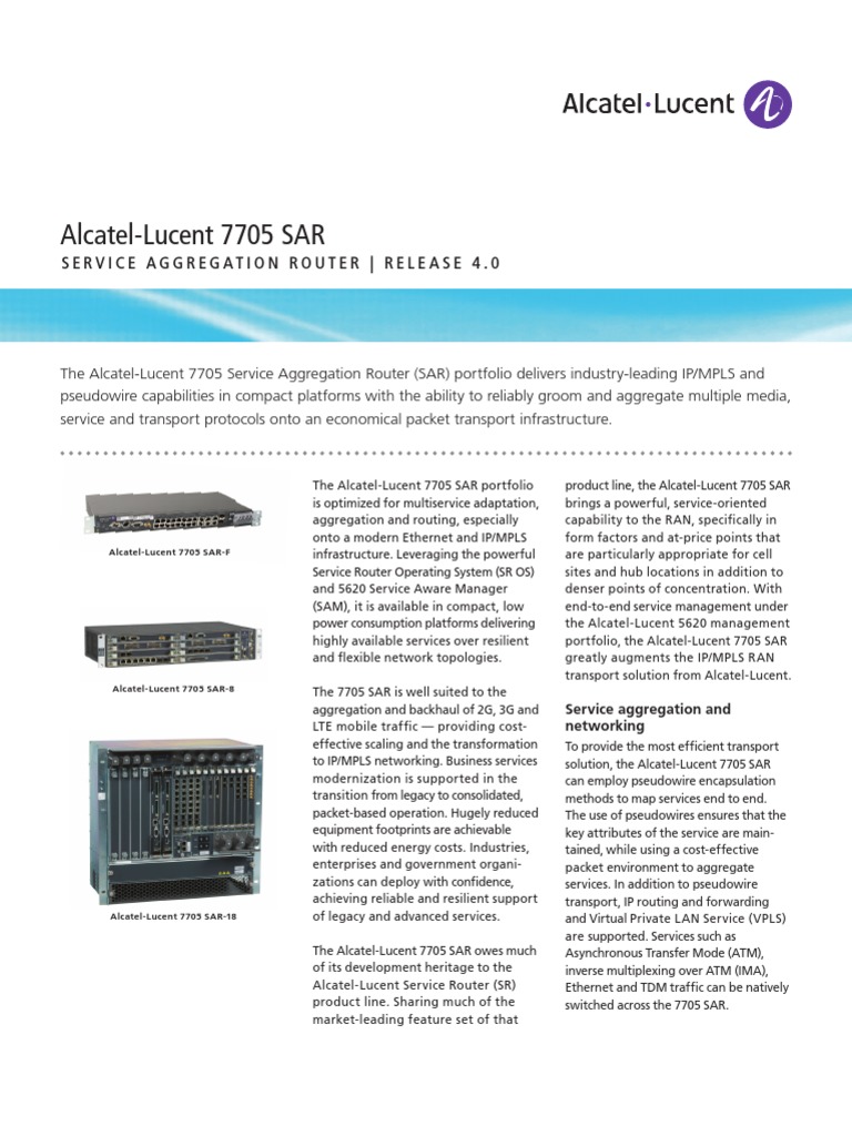 7705 SAR DataSheet | Multiprotocol Label Switching | Virtual Private ...