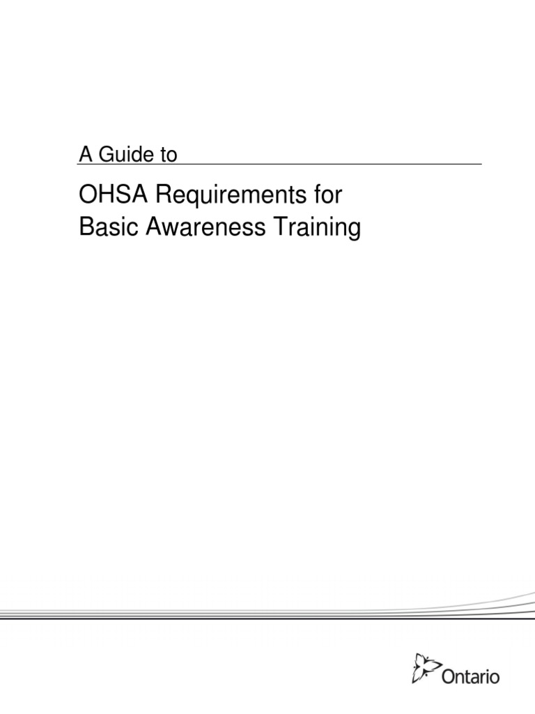 OHSA Requirements For Basic Awareness Training: A Guide To | PDF ...