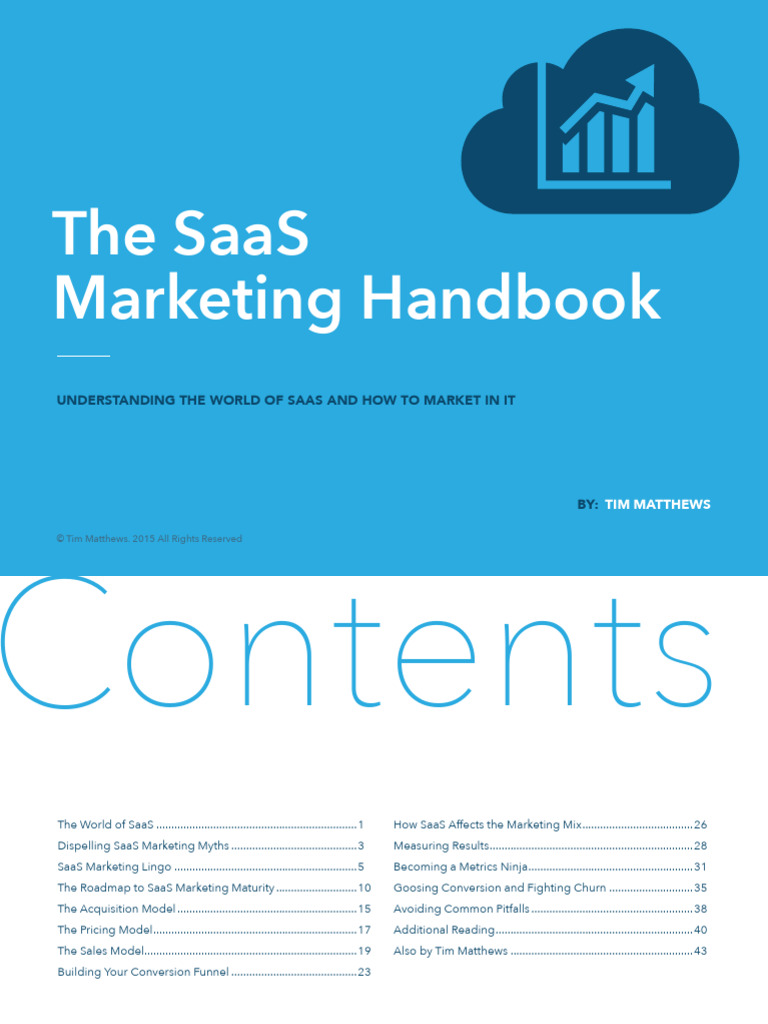 The Saas Marketing Handbook | PDF | Software As A Service | Sales