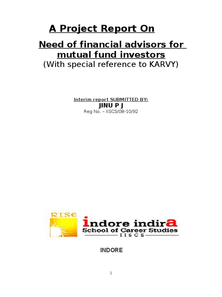 Mutual Fund Project | PDF | Investor | Mutual Funds