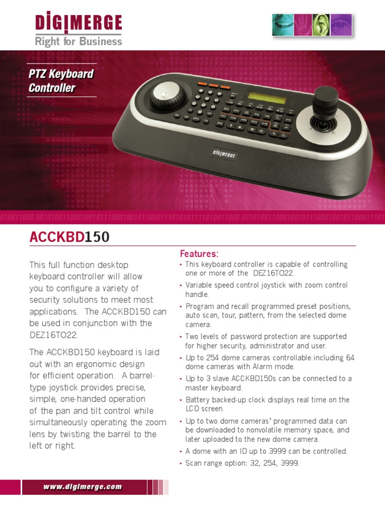 Digimerge ACCKBD150 Data Sheet | PDF | Technology & Engineering