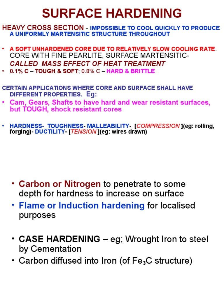 Surface Hardening Techniques Overview | PDF | Steel | Materials Science