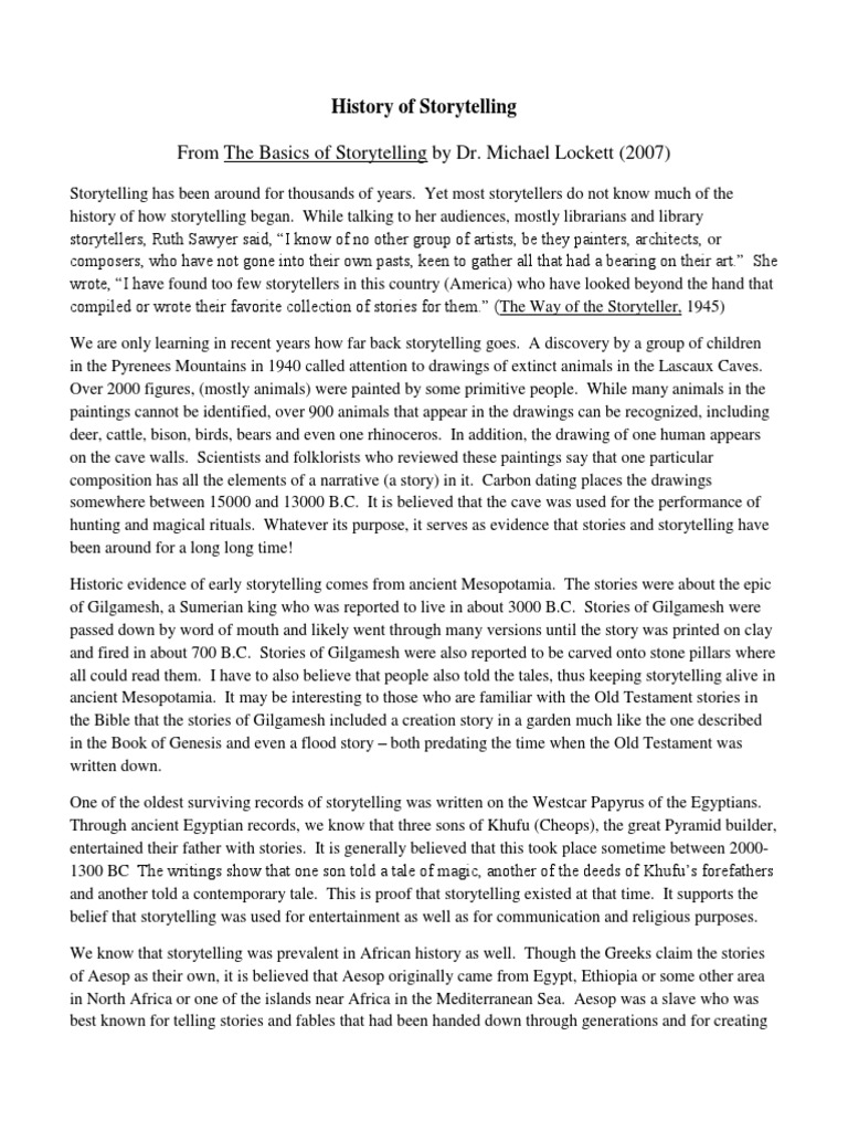 History of Storytelling | PDF | Storytelling | Homer