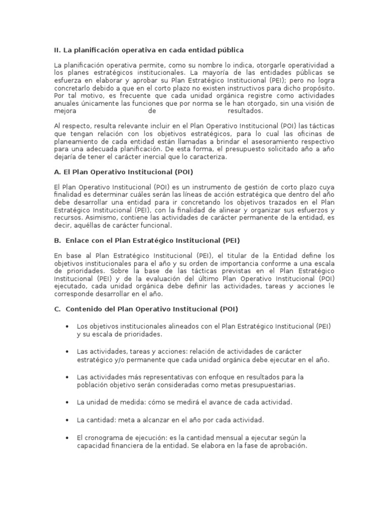 POI Concepto | PDF | Planificación | Institución