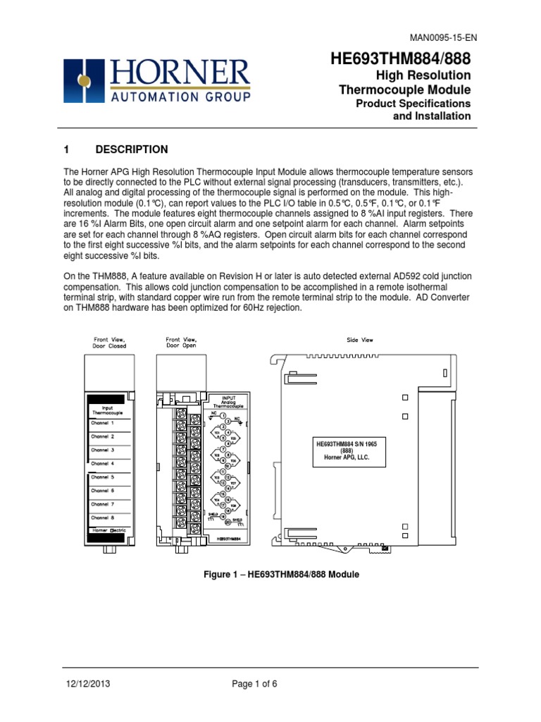 HE693THM884/888 Thermocouple Module Guide | PDF | Thermocouple ...