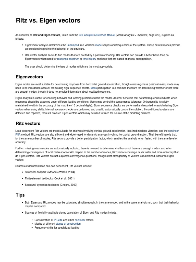 Ritz vs. Eigen Vectors: Eigenvectors | PDF | Eigenvalues And ...
