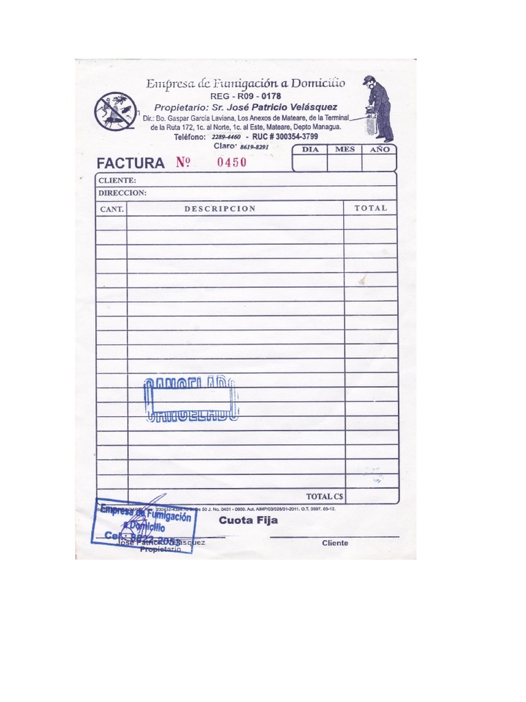 Factura de Fumigacion | PDF