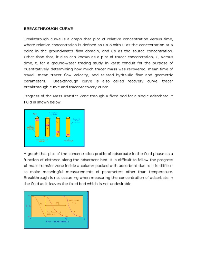 Breakthrough Curve | PDF | Adsorption | Continuum Mechanics
