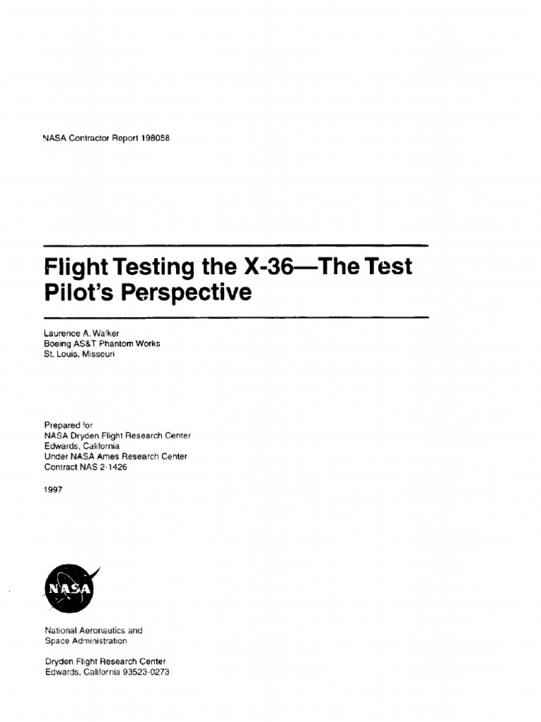 Flight Testing The X-36-The Test Pilot's Perspective | PDF | Flight ...